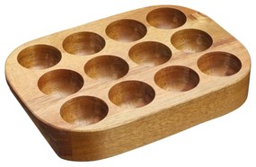 Kitchen Craft Dřevěný box na vejce Acacia, přírodní barva, dřevo
