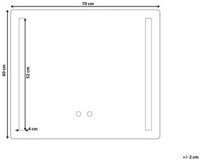 Nástěnné zrcadlo LED 60 x 70 cm LIRAC Beliani