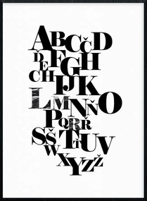 Plakát Abeceda s iniciály Rozměr plakátu: 30 x 40 cm, Barva písma iniciálů: Růžová