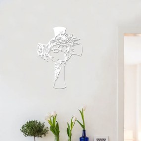 dřevo života Dřevěný kříž s ježíšem na zeď Rozměry (cm): 20x27, Barevný vzor: Bílá
