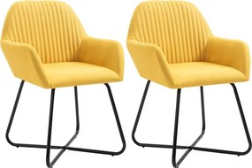 vidaXL Jídelní židle 2 ks textil [249814] Barva: Žlutá