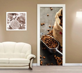 Samolepící fototapeta na dveře 95x210cm - Káva