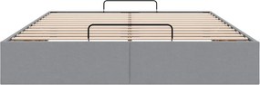 Osmanský rám postele bez matrací světle šedá 140x200 cm textil 3310882