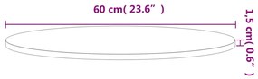 Stolní deska Ø 60 x 1,5 cm kulatá masivní bukové dřevo - Default Title