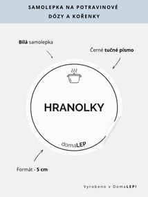 Samolepka na kořenky HRANOLKY bílá 5 cm tučné písmo