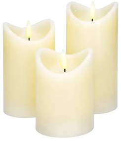 Solight Sada LED svíček z přírodního vosku, 3 ks, 3x AAA