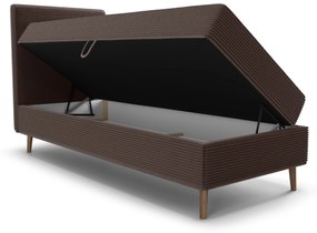 Jednolůžková postel 90 cm Napoli Bonell (hnědá) (s roštem, s úl. prostorem). 1082424