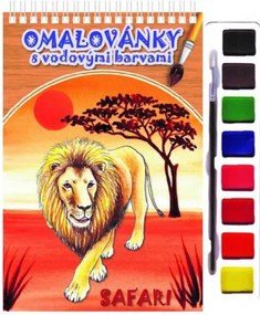 AKIM Omalovánky set s barvami a štětcem Zvířátka Safari 708742