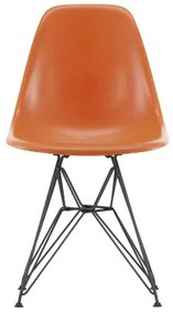 Eames Fiberglass Chair DSR černě lakovaná oranžová Vitra