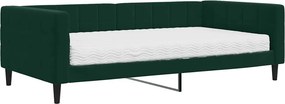 Válenda s matrací tmavě zelená 100 x 200 cm samet 3196676