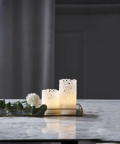 STAR TRADING Vosková LED svíčka Clary White 15 cm, bílá barva, plast, vosk