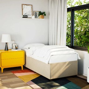 Rám postele bez matrace krémová 100 x 200 cm textil 3284455