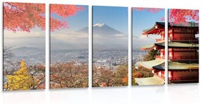 5-dílný obraz podzim v Japonsku