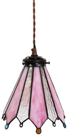 Závěsná lampa Tiffany Flowerbell pink – 18x15x115 cm