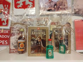 Retro sada,Absinth + plechová cedulka