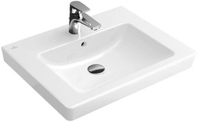 Villeroy & Boch Subway 2.0 - Umyvadlo 65x47 cm, s přepadem, otvor pro baterii, CeramicPlus, alpská bílá 7113KGR1