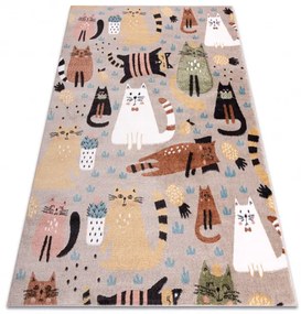 Dywany Łuszczów Dětský kusový koberec Fun Kittens Cats beige - 240x330 cm