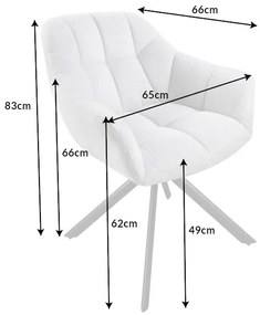 Designová otočná židle Vallerina světle šedá