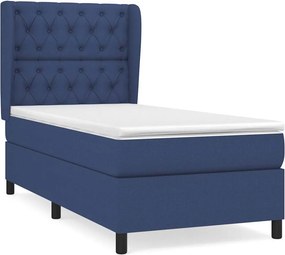Box spring postel s matrací modrá 80x200 cm textil 3128163
