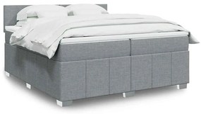 Box spring postel s matrací světle šedá 200 x 200 cm textil 3289468