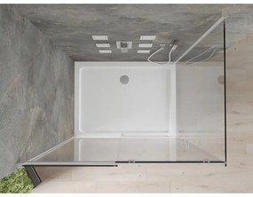 Mexen Omega sprchový kout s posuvnými dveřmi 140 x 90 cm, 8mm čiré sklo-chromový profil + sprchová vanička, 825-140-090-01-00-4010