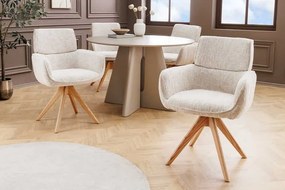 Designová otočná židle Parthenia béžová / dub