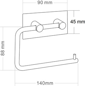 Sapho, Samolepící držák toaletního papíru, broušená nerez, 33207