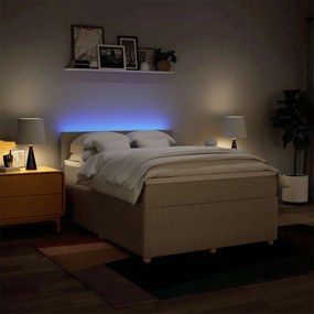 Box spring postel s matrací krémová 140x200 cm textil 3289784