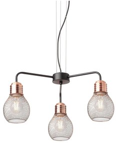 Redo 01-1579 - Lustr na lanku EDISON 3xE27/42W/230V pr. 53 cm černá/měděná