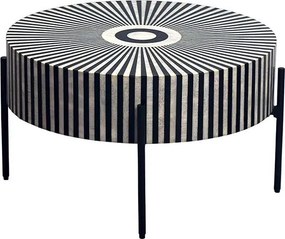 Designový konferenční stolek Ilissa 64 cm černo-bílý