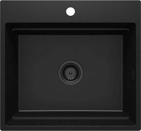 Deante Magnetic, 1-komorový granitový dřez 560x520x220mm, černá matná, DEA-ZRM_N10A