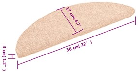 Samolepící nášlapy na schody 10 ks hnědé 56x17x3 cm vpichované