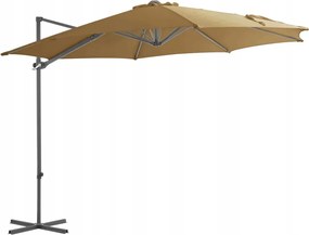 Fionshop 262813883 Boční zahradní slunečník s ocelovou tyčí taupe 300 cm