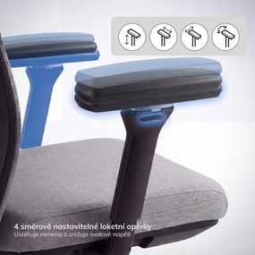 Ergonomická kancelářská židle šedá se síťovinou VECTOR