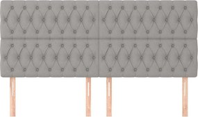 Čelo postele světle šedé 180x7x118/128 cm látkové 3116682