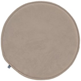 Hnědo šedý kulatý sametový podsedák Kave Home Rimca ⌀ 35 cm