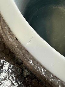 Kulatý květináč VEKRA, výška 50 cm, sklolaminát, bílý, OUTLET