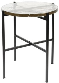 OnaDnes -20% Černý kovový odkládací stolek DUTCHBONE VIDRIO 40 cm