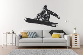 Lepy.cz Samolepka na zeď Snowboardista Velikost (šířka x výška): l20x73cm, Barevná varianta: Pastelová oranžová