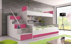 K&M postele Dětská patrová postel HEAVEN, levá Barva dětské postele: Růžová lesklá