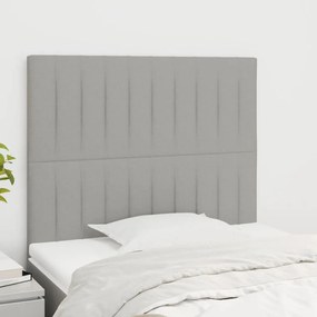 Čelo postele 2 ks světle šedé 90x5x78/88 cm textil