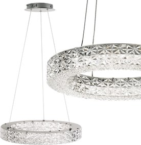 Toolight Toolight, LED stropní křišťálové svítidlo 40cm, 24W, 4000K, MS004-CP, chromová, OSW-09614