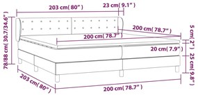 Box spring postel s matrací tmavě šedá 200x200 cm textil