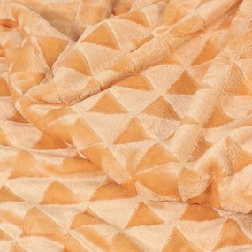 Goldea kvalitní deka z mikrovlákna - oranžové trojúhelníky 150 x 200 cm