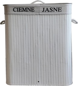 TRENDIE Bambusový koš na prádlo 100l bílý + DÁREK