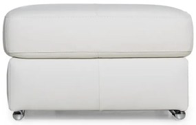 Kožený taburet LOREN II, bílá (madras - 122 white)