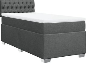 Box spring postel s matrací tmavě šedá 90x200 cm textil 3285779