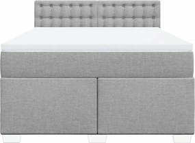 Box spring postel s matrací světle šedá 140 x 200 cm textil 3288225
