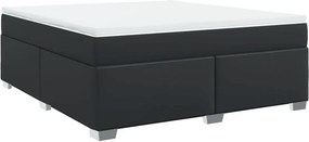 Box spring postel s matrací černá 180x200 cm umělá kůže 3285221