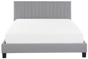 Čalouněná postel 160 x 200 cm světle šedá POITIERS Beliani